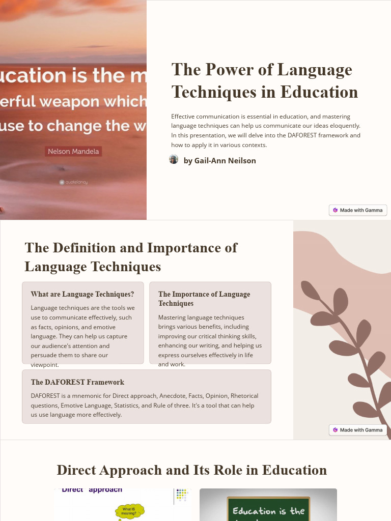 The Power of Language Techniques in Education | PDF | Rhetoric ...