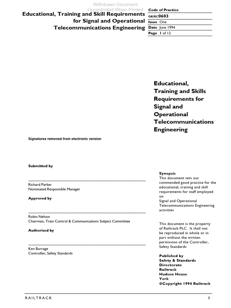 Telecoms Educational, Training and Skill Requirements | PDF ...