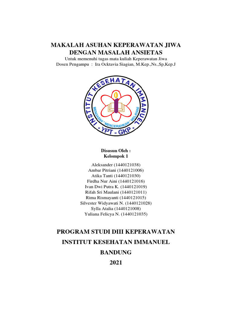 Kelompok 1 - Asuhan Keperawatan Jiwa Dengan Masalah Ansietas | PDF