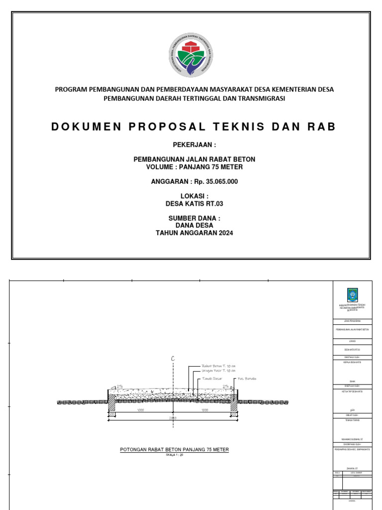 Jalan Rabat Beton Rt.03 | PDF