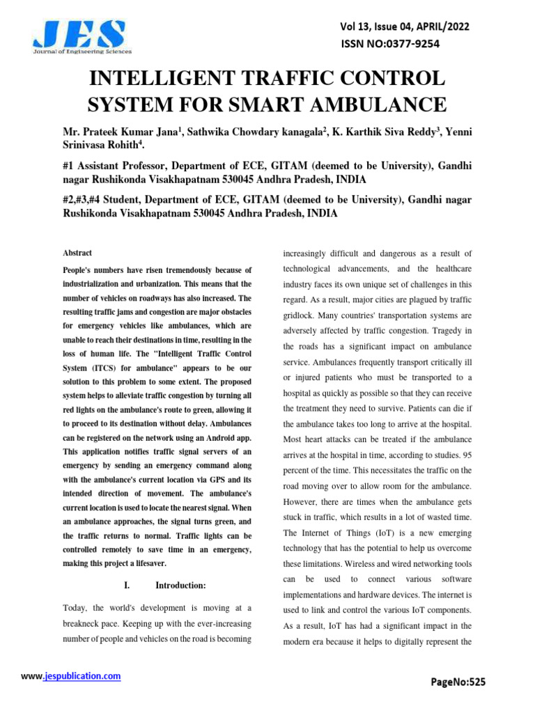Intelligent Traffic Control System For Smart Ambulance Download Free Pdf Arduino Internet