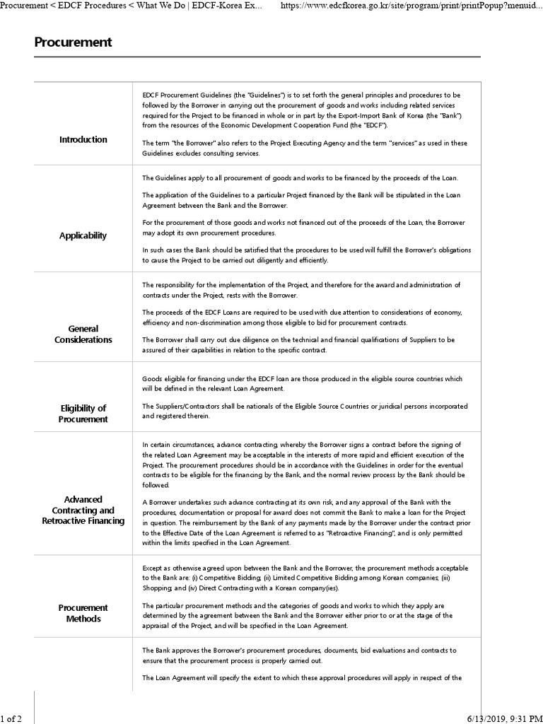 1 - Procurement - EDCF Procedures | PDF