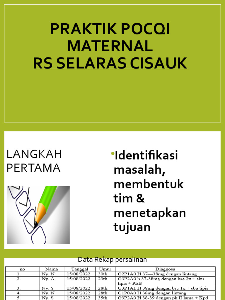 POCQI RS Selaras Maternal Asi Ekslusif BESOK | PDF