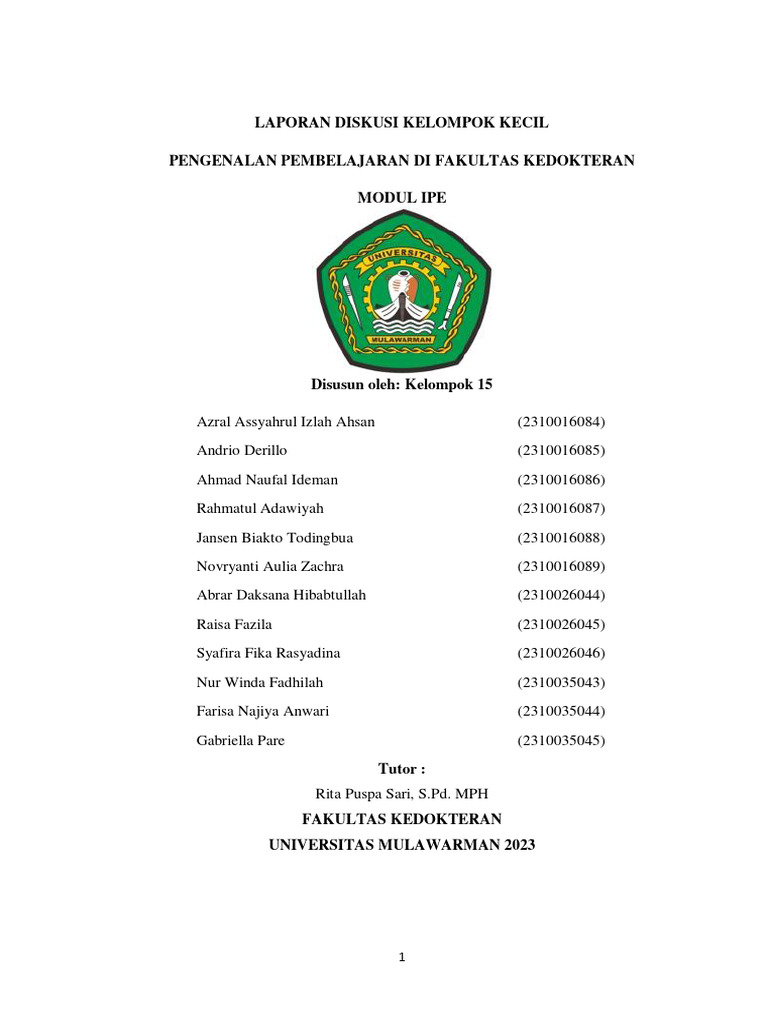 Laporan Kelompok 15 Ipe | PDF