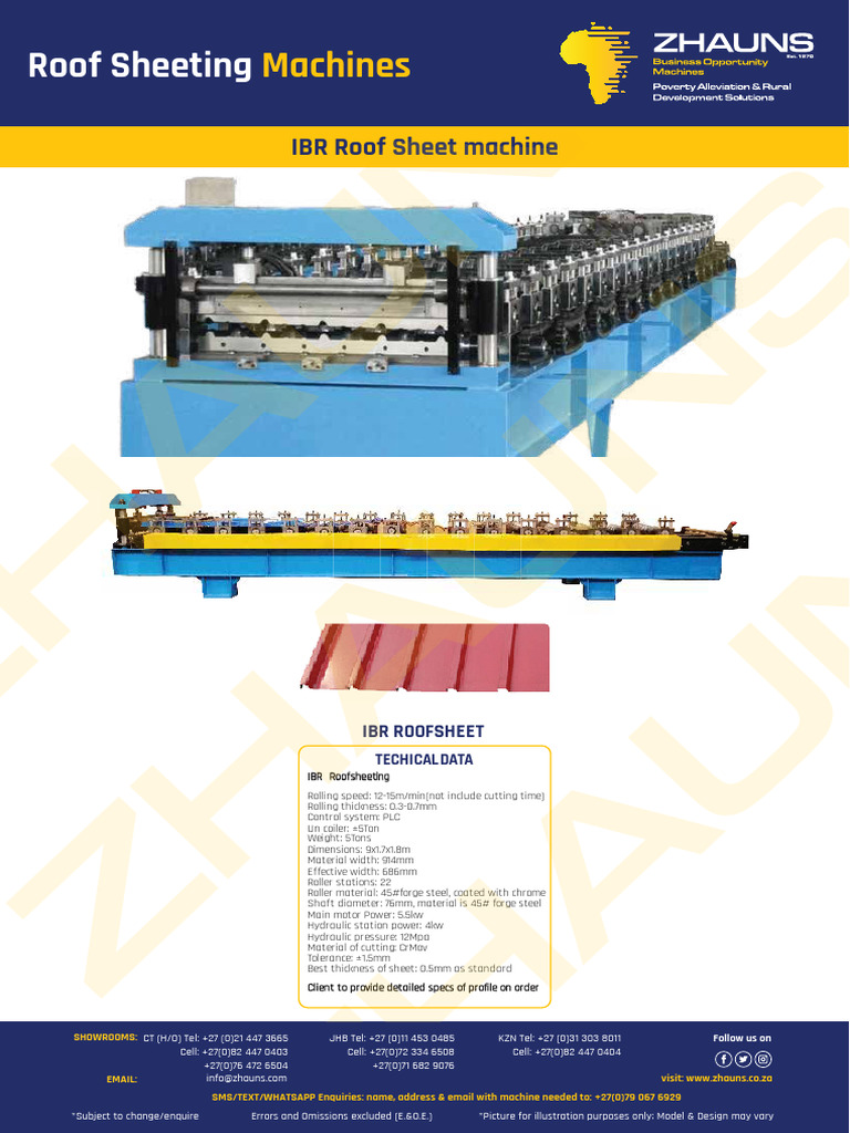 Roof Sheeting Machines | PDF | Engineering Tolerance | Secondary Sector ...