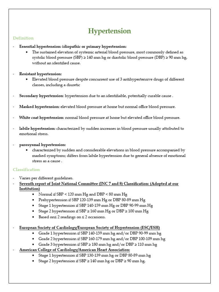 Hypertension | PDF | Hypertension | Blood Pressure