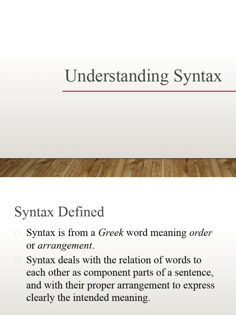 Syntax | PDF