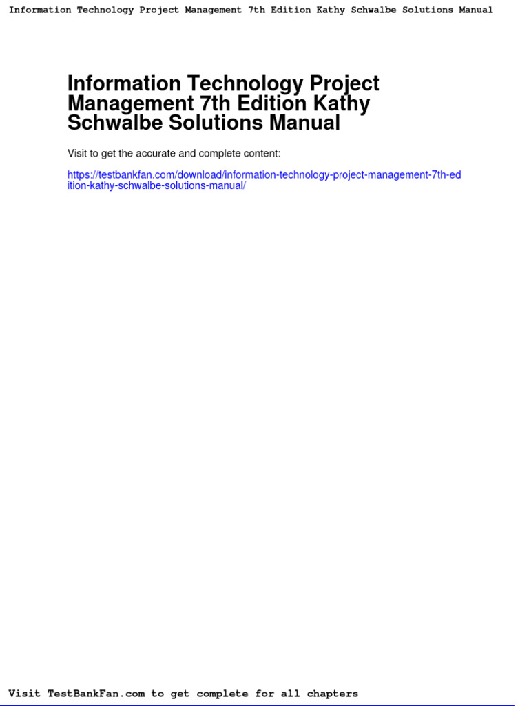 Dwnload Full Information Technology Project Management 7th Edition ...