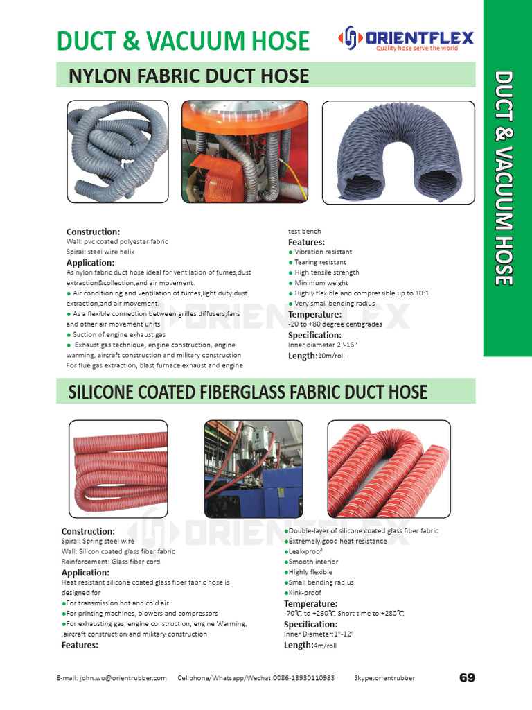 69.nylon Fabric Duct Hosesilicone Coated Duct Hose | PDF | Duct (Flow ...