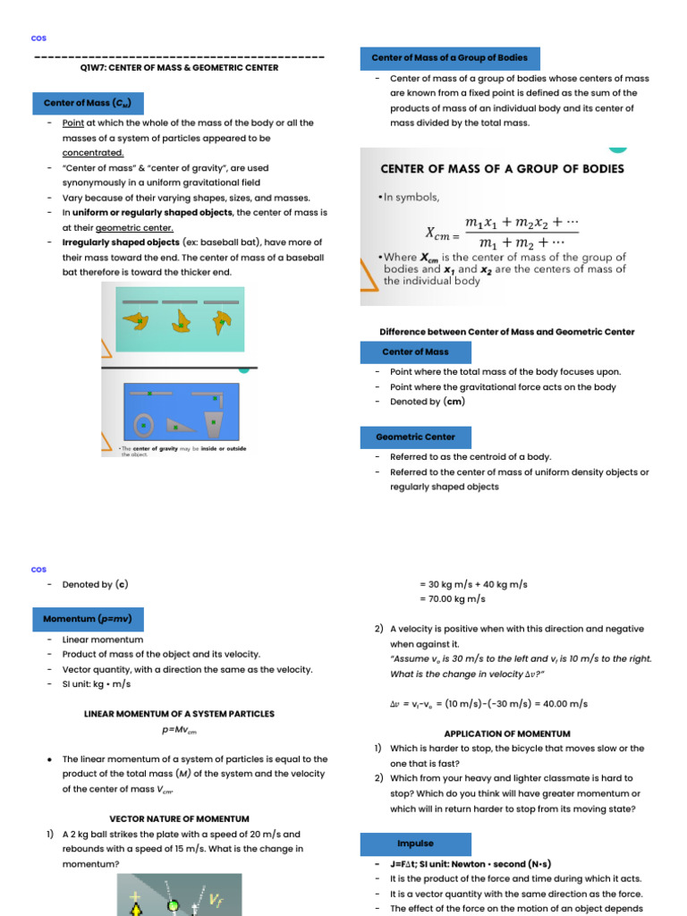 General Physics 1 (Collision To Gravity) Reviewer | PDF