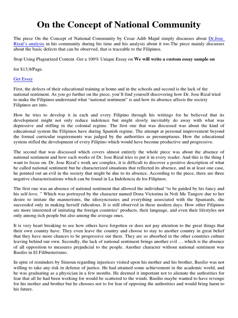 On The Concept of National Community | PDF