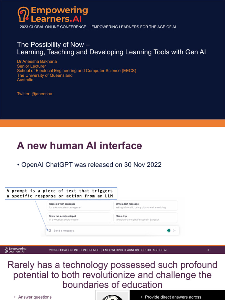 Learning, Teaching and Developing Learning Tools With Gen AI_aneesha_bakharia_keynote_slides ...