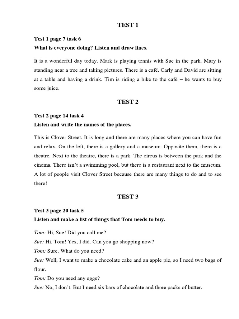 Audio Script Test Book | PDF