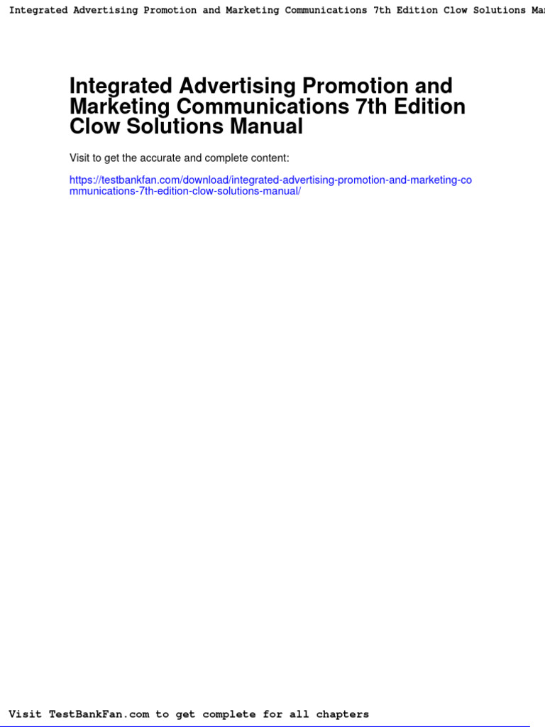 Dwnload Full Integrated Advertising Promotion and Marketing ...