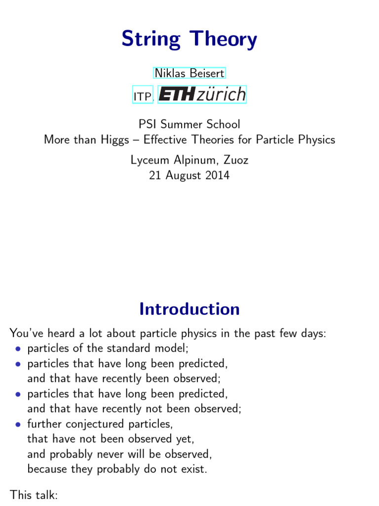 Beisert String Theory | PDF | String Theory | Particle Physics