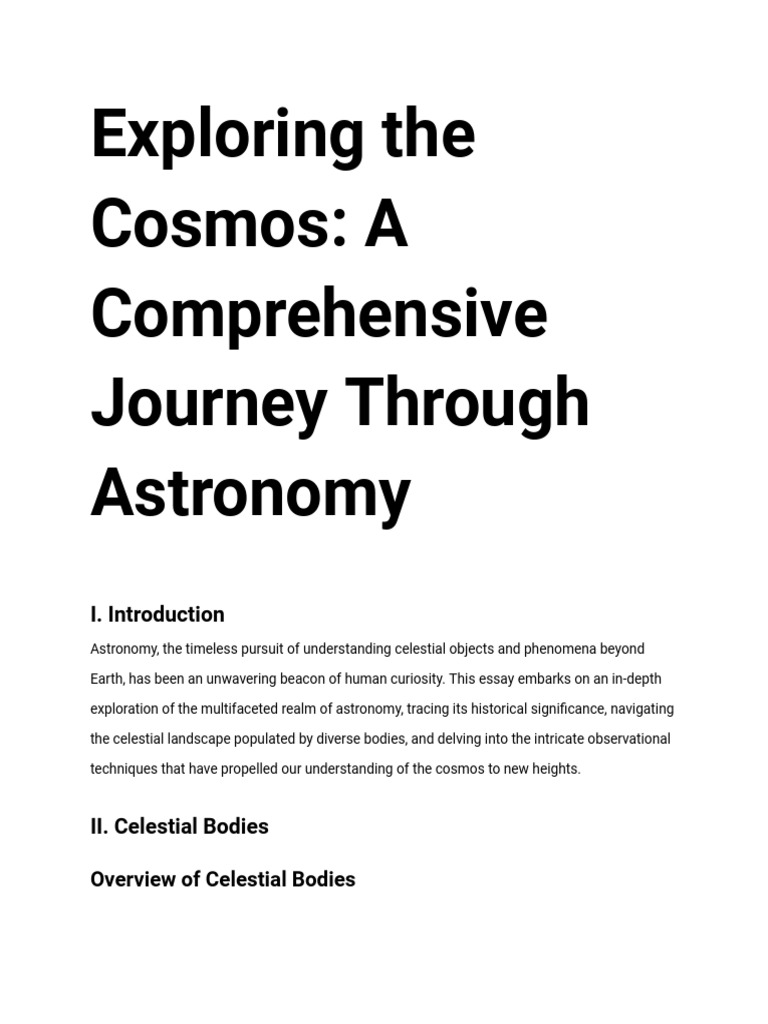 Exploring the Cosmos: An Astronomical Journey | PDF | Astronomy | Planets