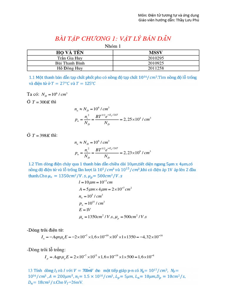 Bài tập chương 1 - Nhóm 1 - PFIEV - HK221 | PDF