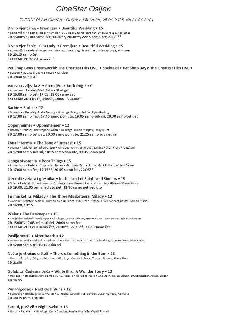 CineStar Osijek 25.01.2024 | PDF