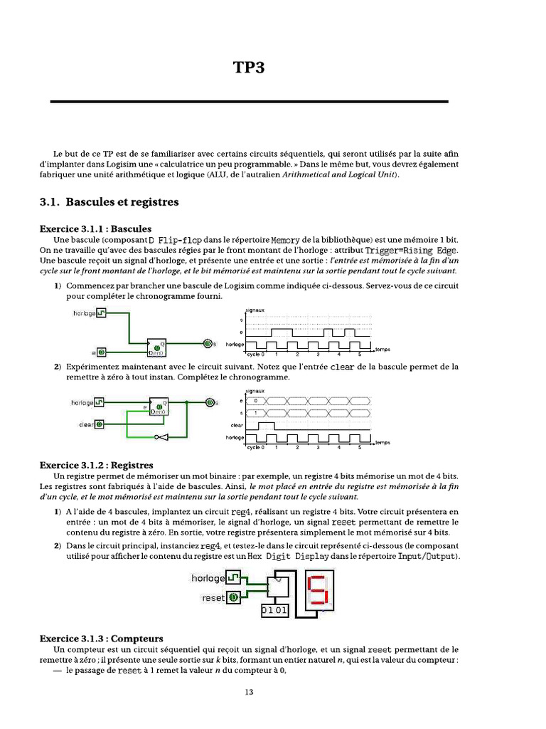 TP Circuits Sequentiels | PDF