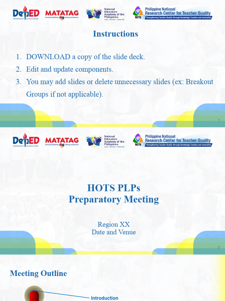 HOTS PMT and RP Meeting Slide Deck | PDF
