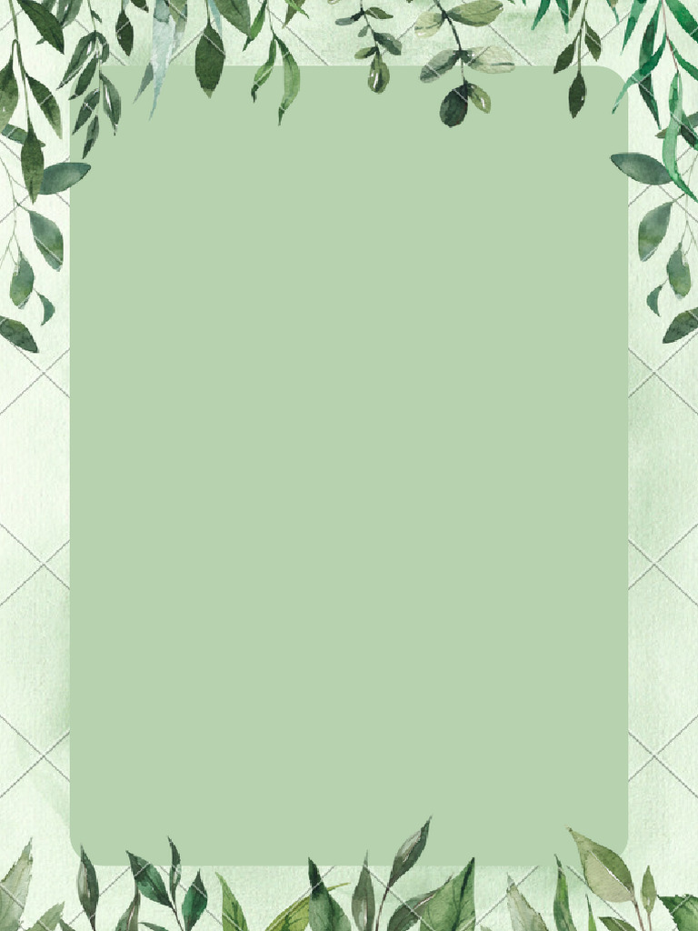 Green Watercolor Floral Page Border | PDF