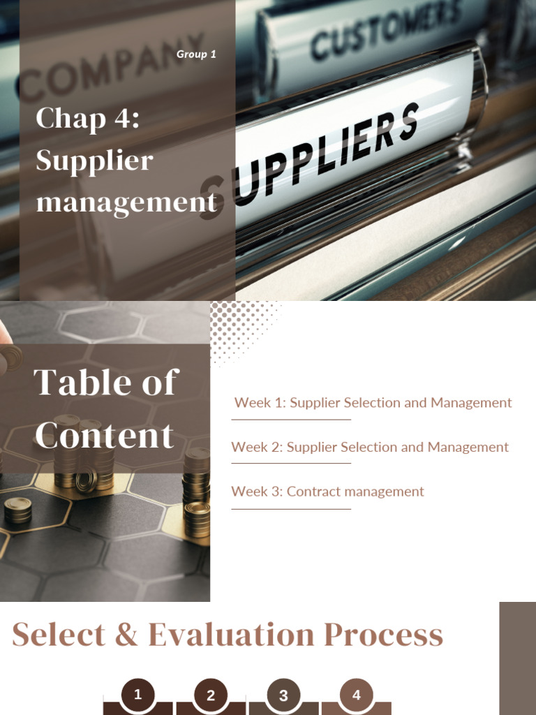 [SCM301m] Group 1 Chap 4.1 Supplier Management | PDF | Employment | Cost