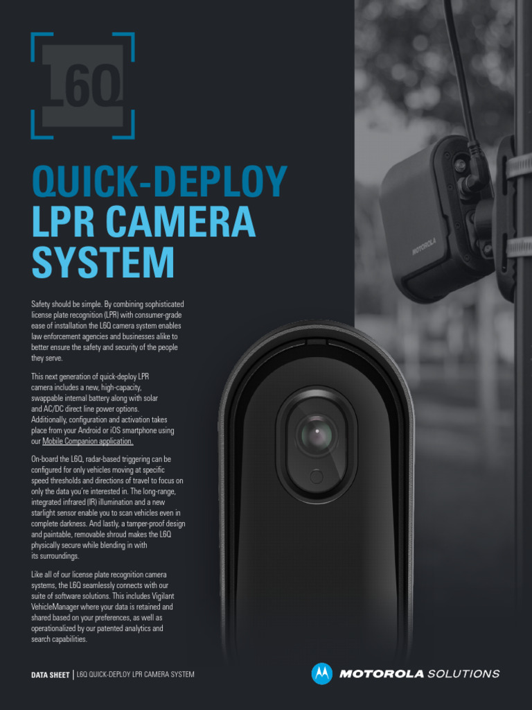 QUICK-DEPLOY LPR CAMERA SYSTEM - Motorola | Download Free PDF | Camera ...