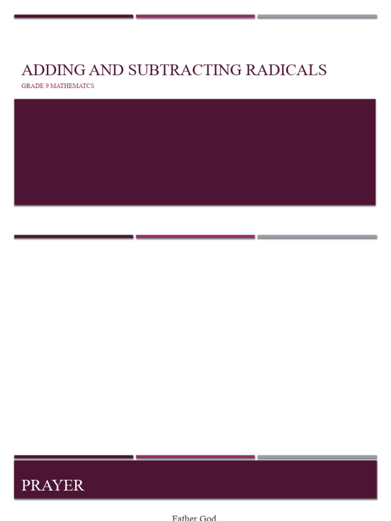 Adding and Subtracting Radicals | PDF | Language Arts & Discipline ...