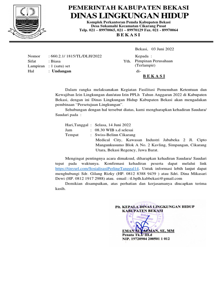Und Persetujuan Lingkungan | PDF