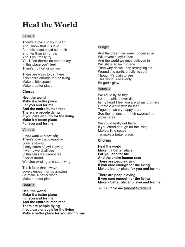 Heal The World | PDF