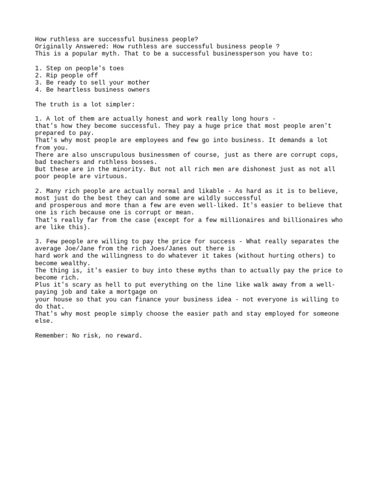 Being Ruthless Myth | PDF