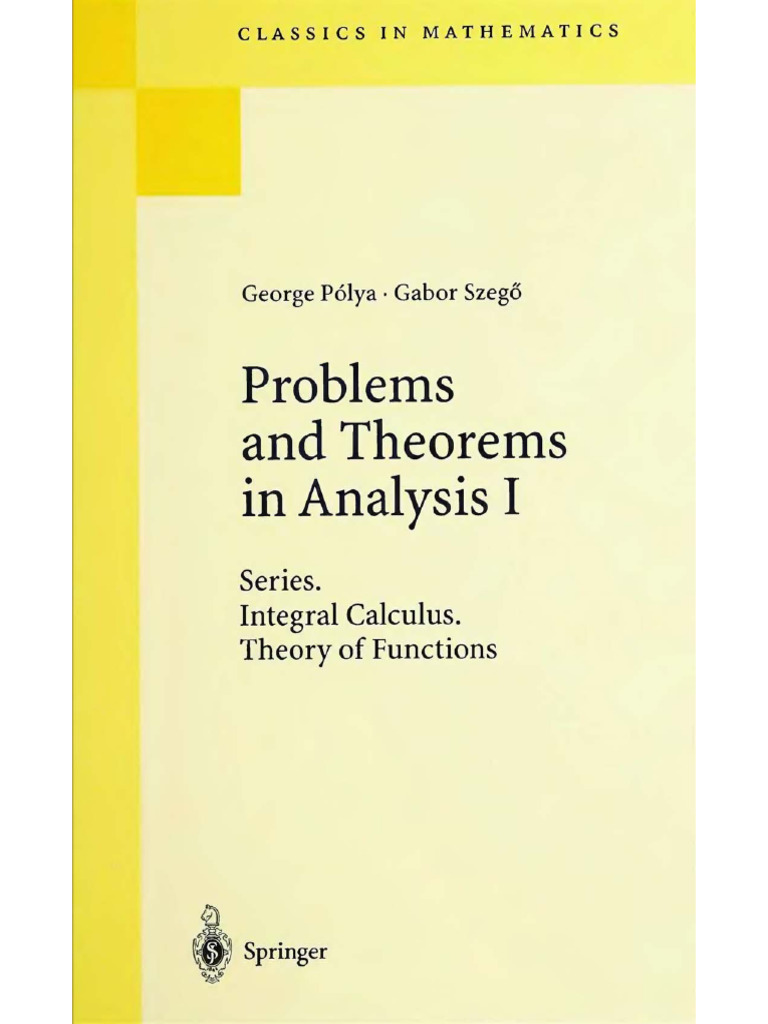 18.104-George Polya, Gabor Szegö, D. Aeppli, C.E. Billigheimer Problems ...