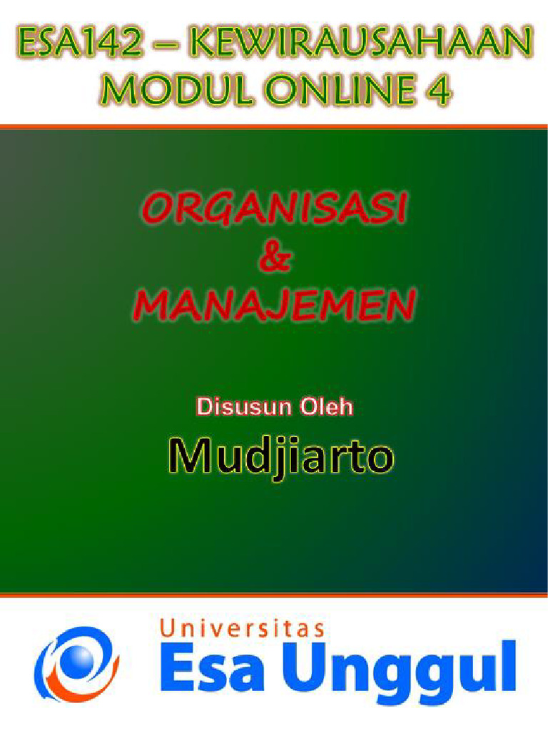 Modul 4. Aspek Organisasi Dan Manajemen | PDF