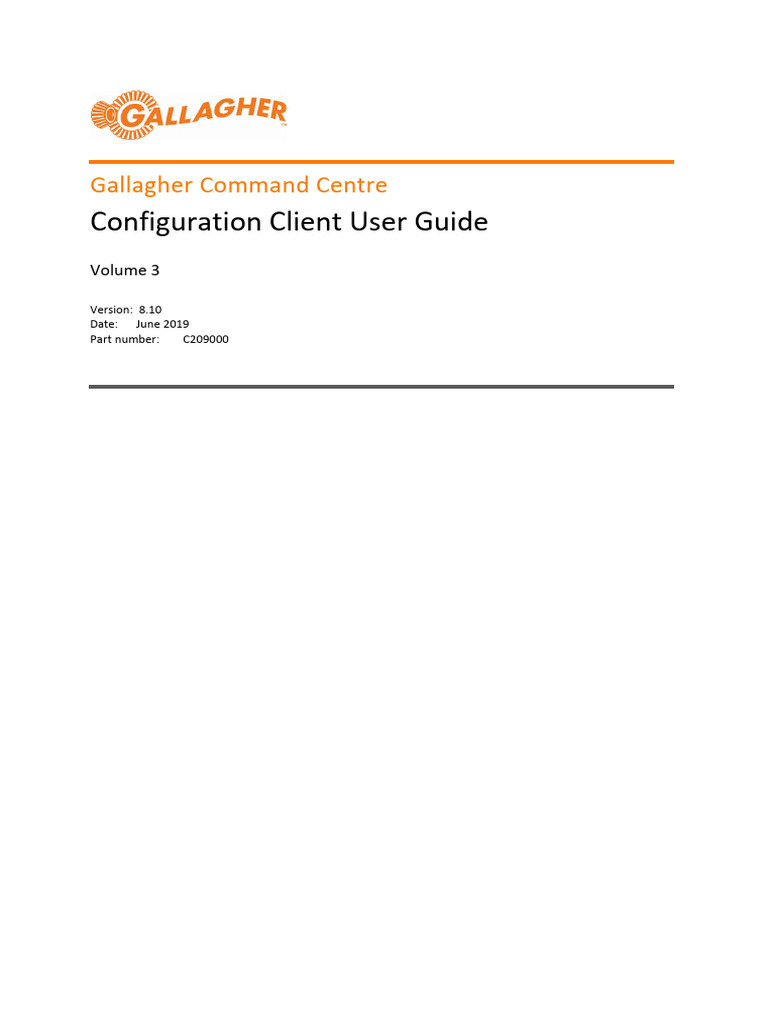 3E1011 User Guide Command Centre Configuration Client v810 (Vol 3) | PDF