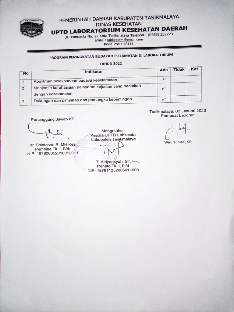 Program Peningkatan Budaya Keselamatan Di Laboratorium 23 | PDF