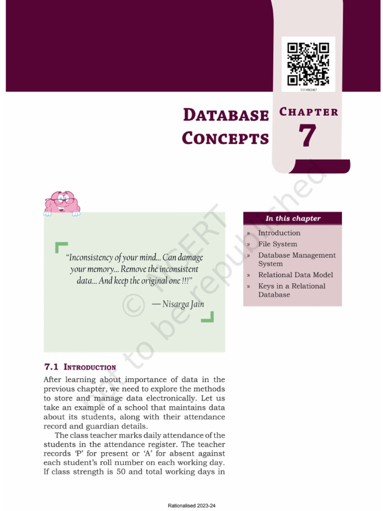 Chapter 7 Database Concept | PDF