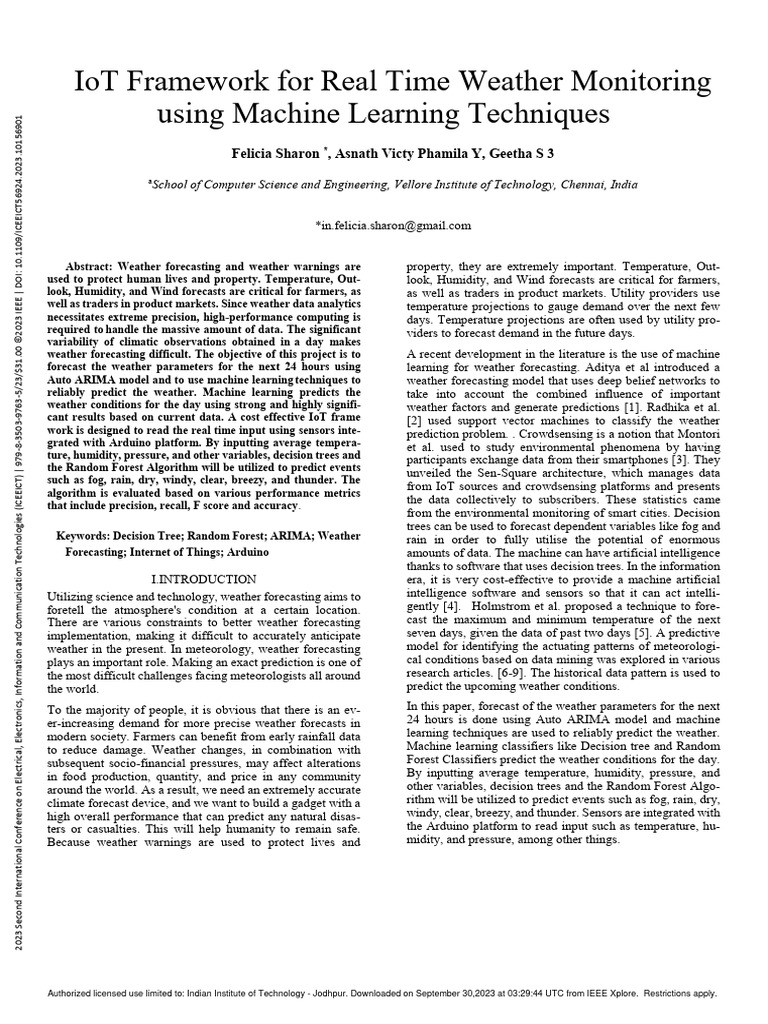 IoT-Based Real-Time Weather Forecasting | PDF