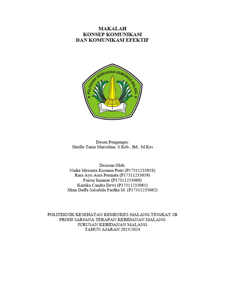 Makalah Telaah Jurnal Komunikasi Konseling Kelompok 2 | PDF