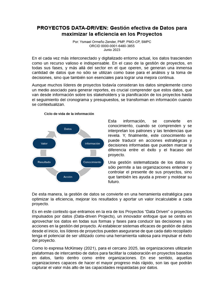 00 Proyectos Data Driven. Ysmael Ormeño (2023) | PDF | Software | Planificación