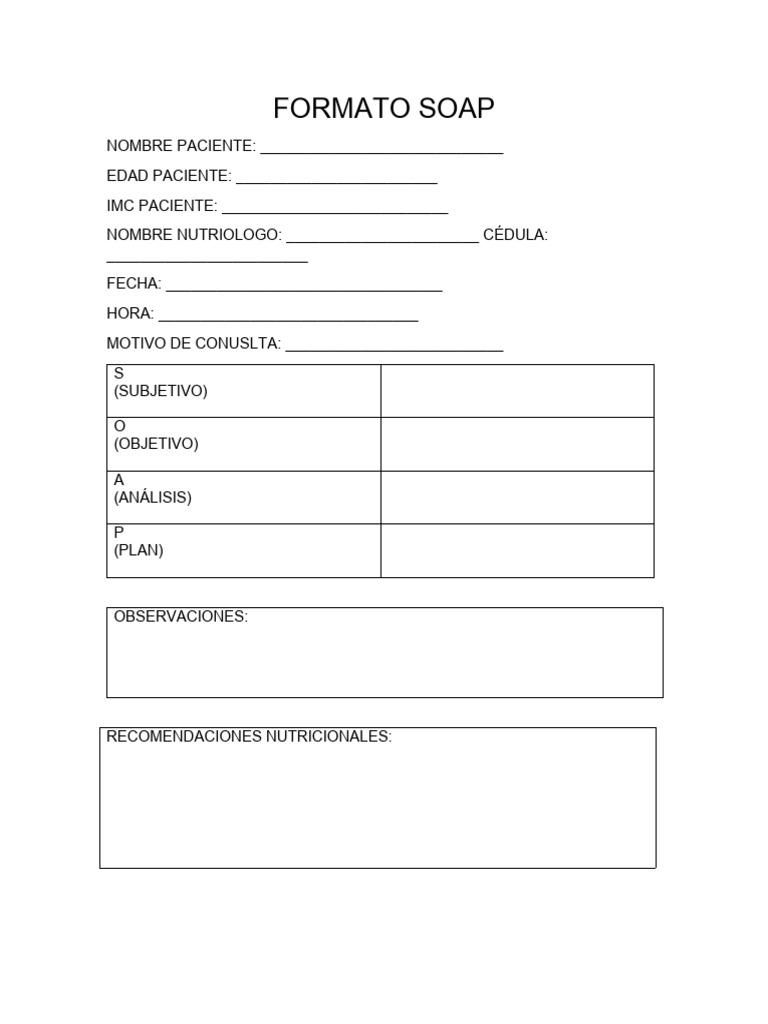 Formato Soap - Copia (1) | PDF Formato Soap - Copia (1) | PDF