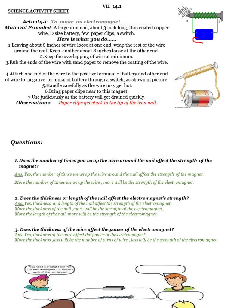 Electromagnet and Current Experiments | PDF | Wire | Compass