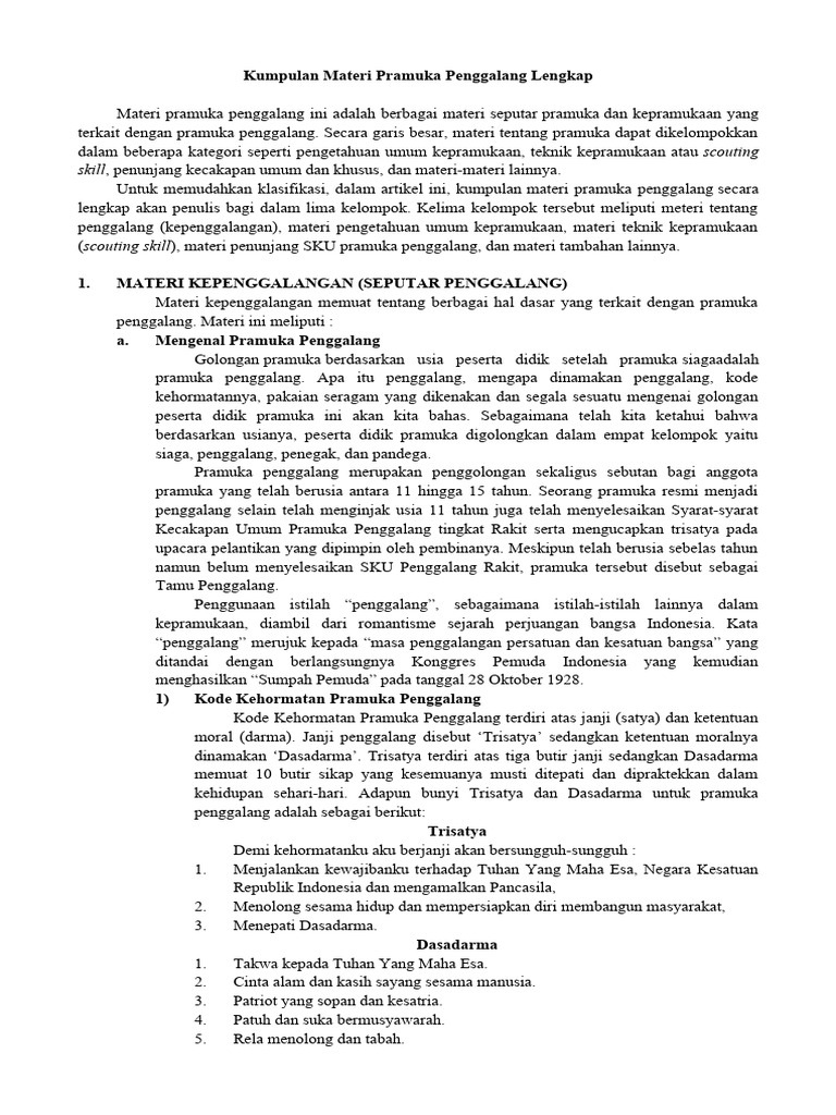 Materi Pramuka Lengkap | PDF