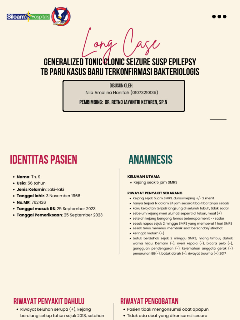 Kejang Tonik Klonik dan TB Paru | PDF