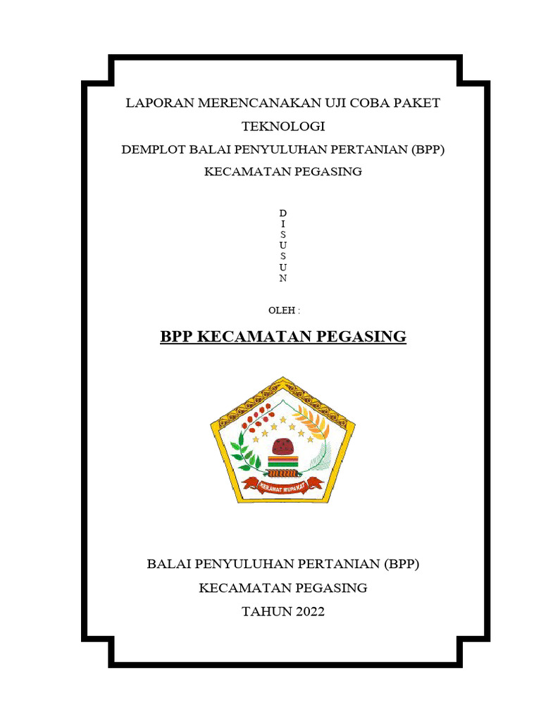 Laporan Awal Demplot BPP Pegasing 2022 | PDF