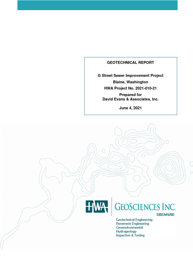 G-Street Sewer Improvements - Geotechnical Report | PDF | Geotechnical ...