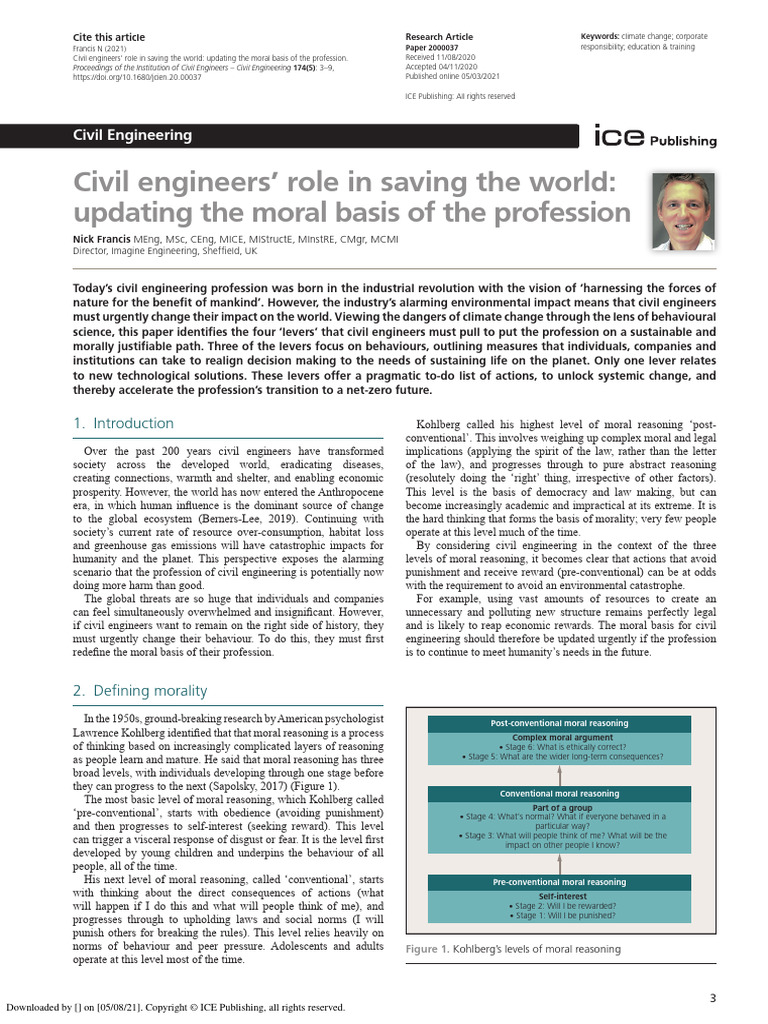 Civil Engineers Role in Changing The World | PDF | Reason | Engineering