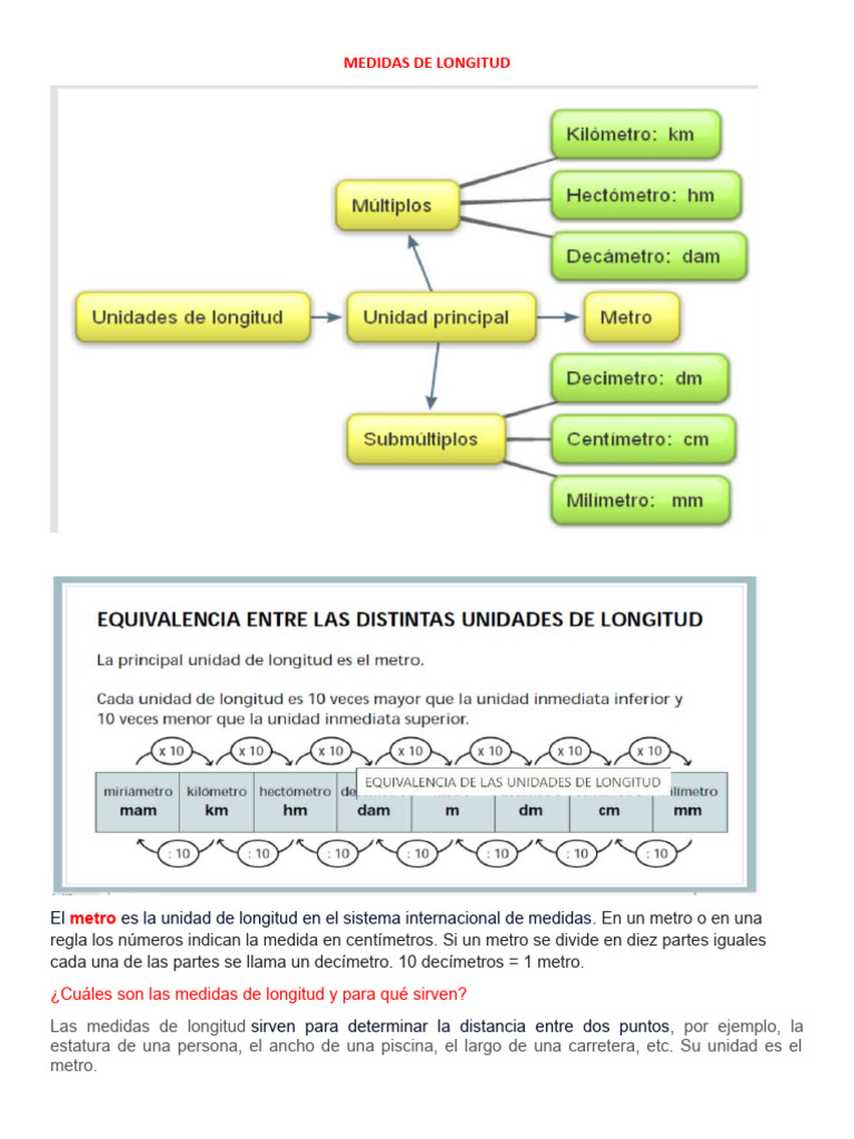 Clase Medidas de Longitud | PDF | Longitud | Metrología