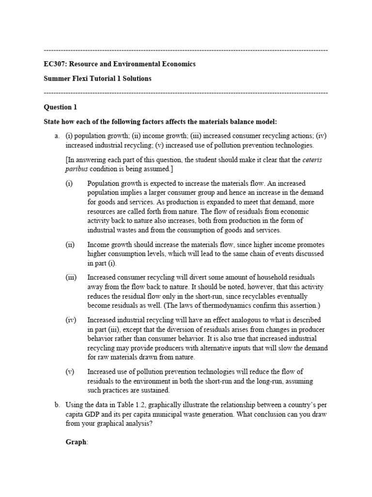 EC 307 Summer Flexi Tutorial 1 - Solutions | PDF | Economic Surplus ...