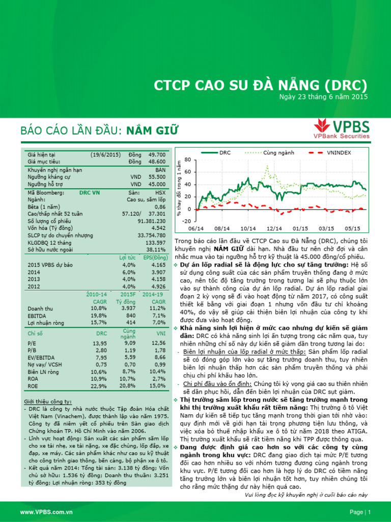 VPBS - 20150623 - Báo Cáo Phân Tích DRC | PDF