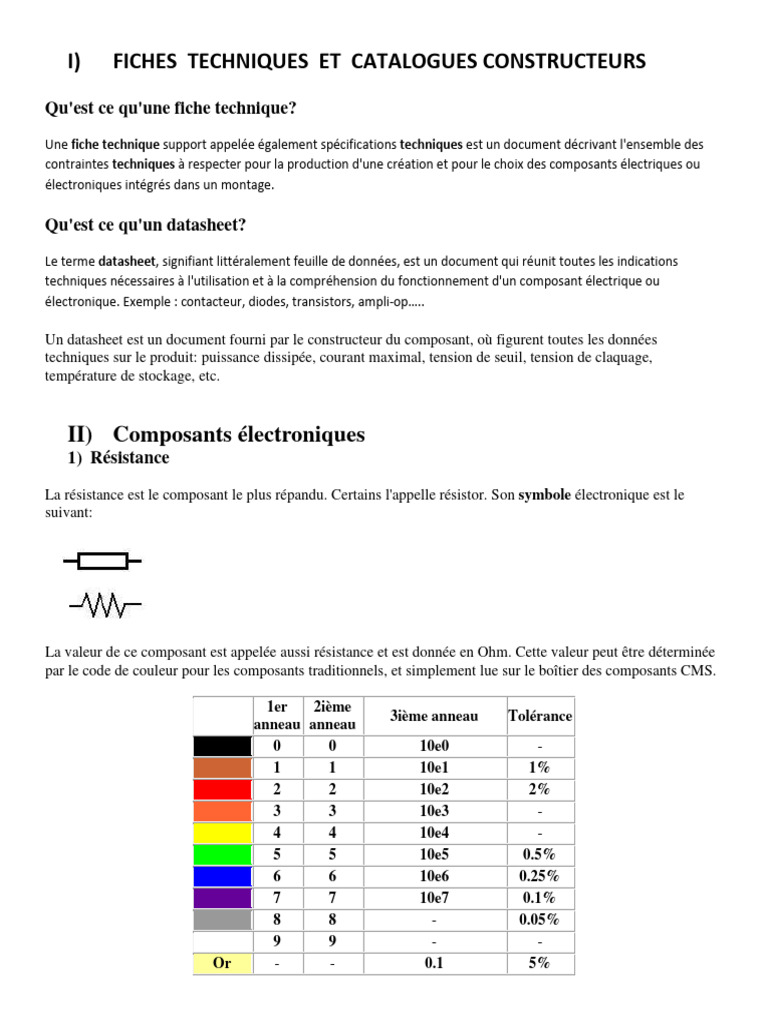 1 Technologie Et Schema Electronique | Download Free PDF | Condensateur ...